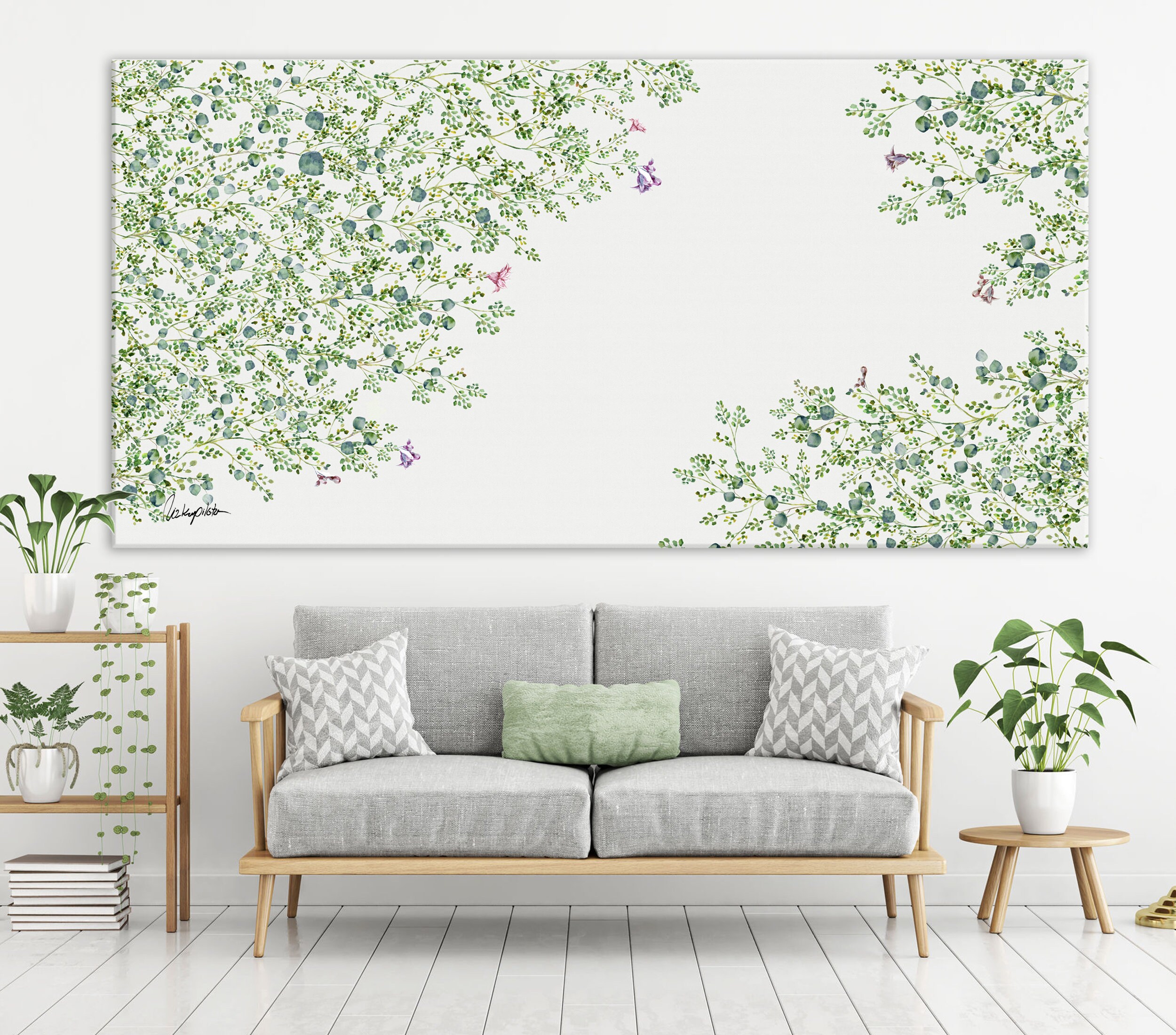 Large Abstract Flowers Painting Large Wall Art Print Modern | Etsy