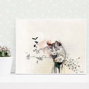 Cat Drawing Print of Original Drawing Cat Lover Gift - Etsy