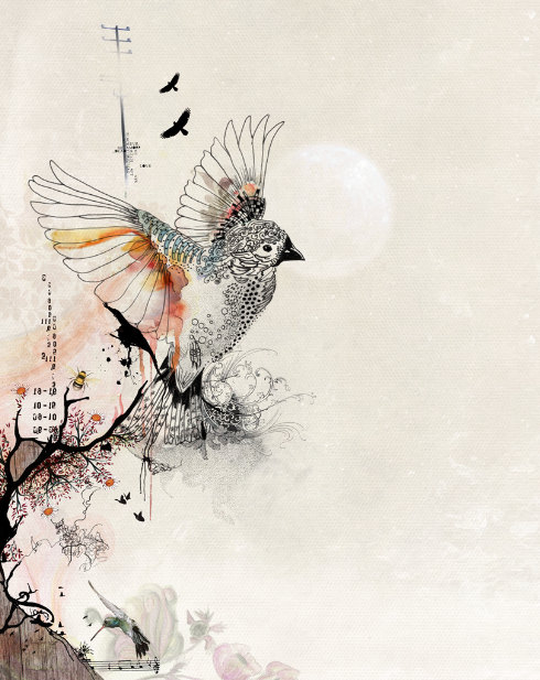 Boho Wall Art Print, Bird Painting, Boho Home Decor, Bohemian Wall Art ...