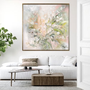 Abstract Painting Print, Soft Pastel Colors Wall Art, Extra Large ...
