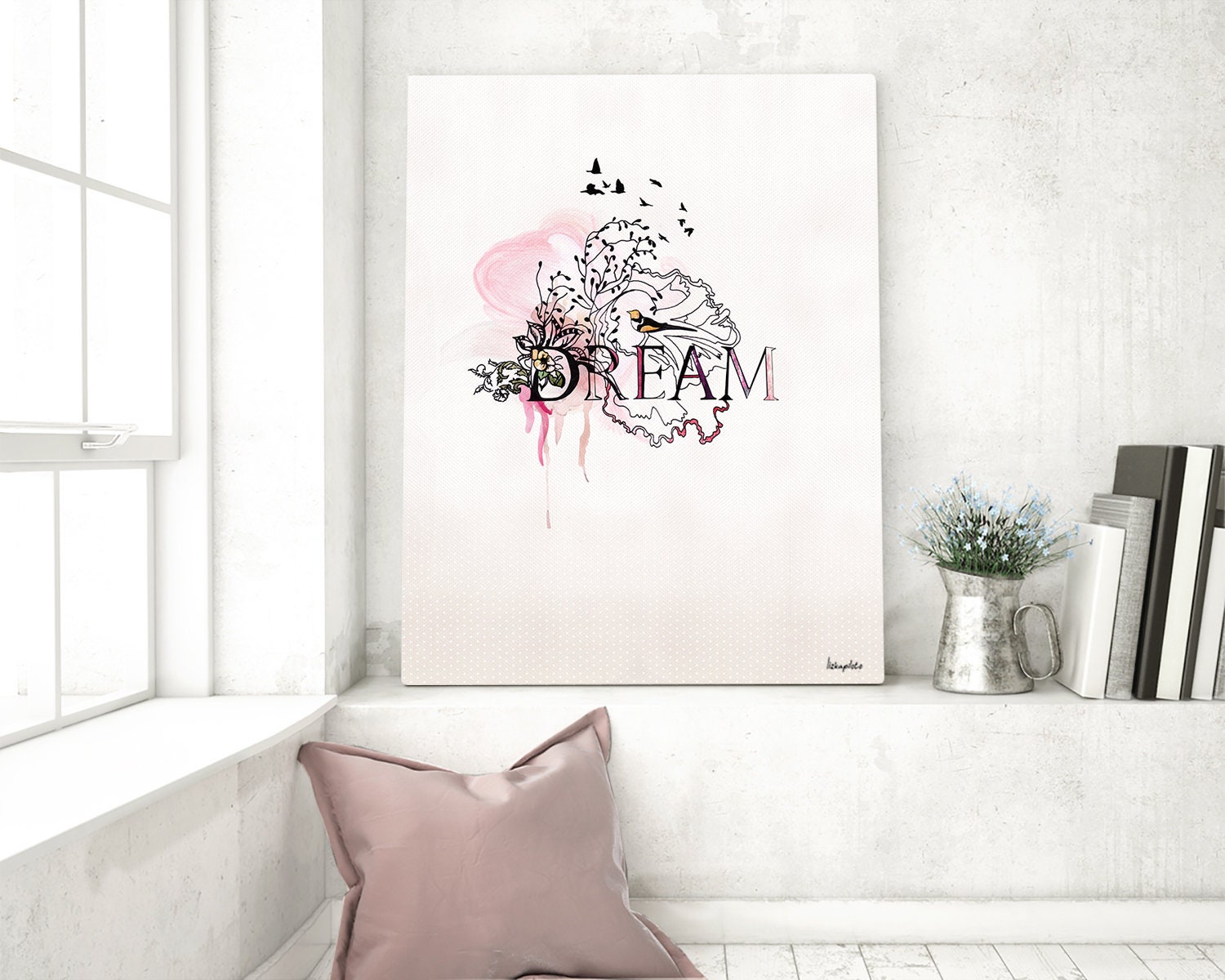 Wall Art Bedroom Dream Print Typography Print Bedroom Art | Etsy