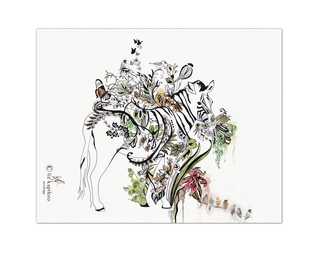 Zebra Art, Zebra Painting, Watercolor Print, Animal Print, Zebra Print ...
