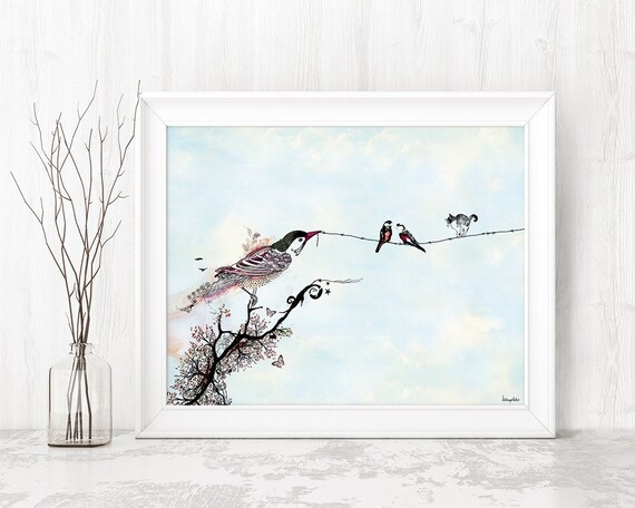 Birds On A Wire Painting