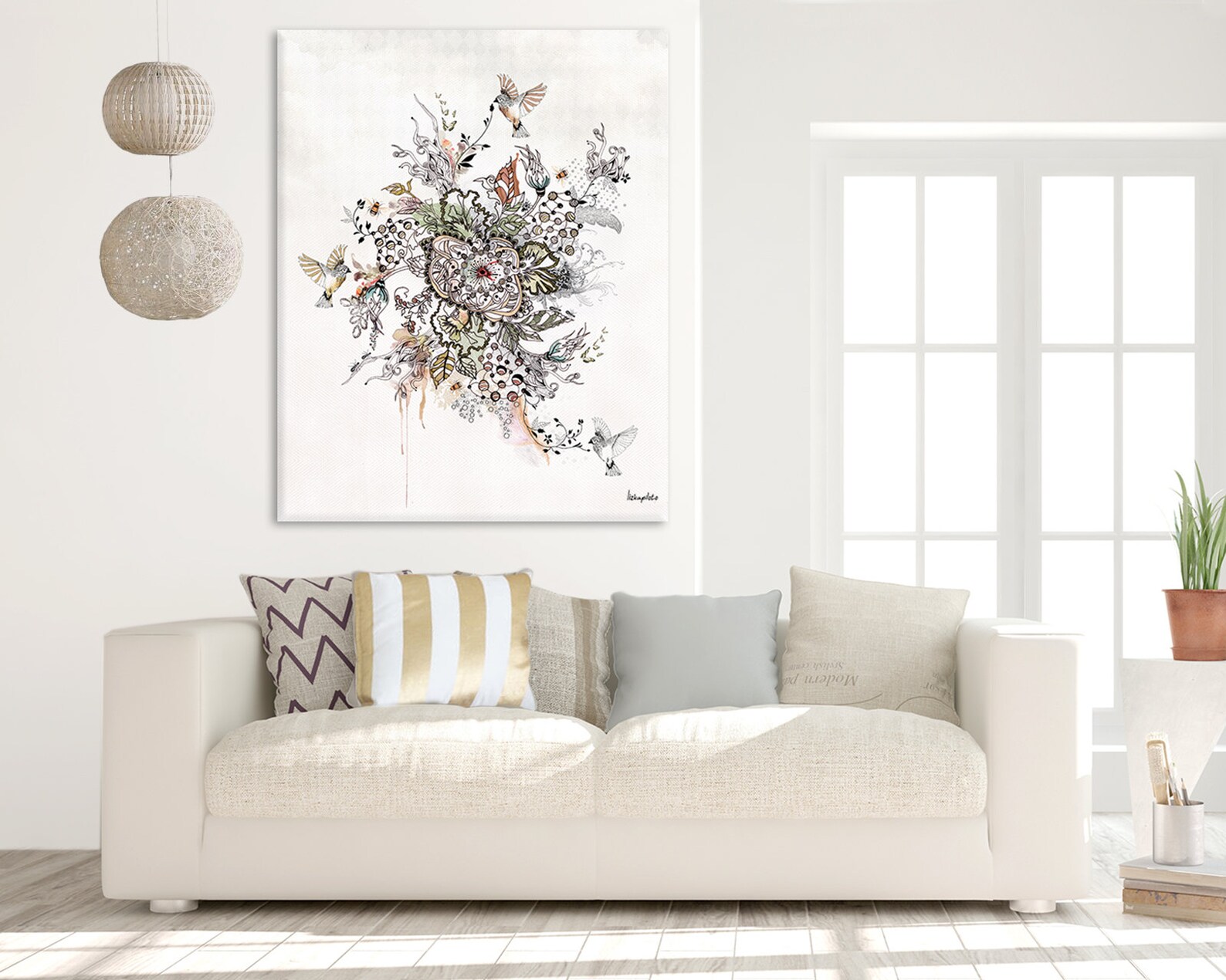 Modern Ink Drawing Abstract Floral Art Ink Art Modern Art - Etsy