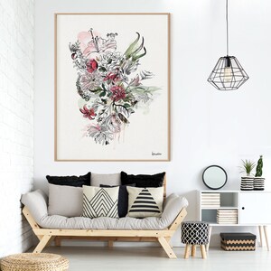 Extra Large Canvas Art, Abstract Floral Painting, Tropical Wall Art ...