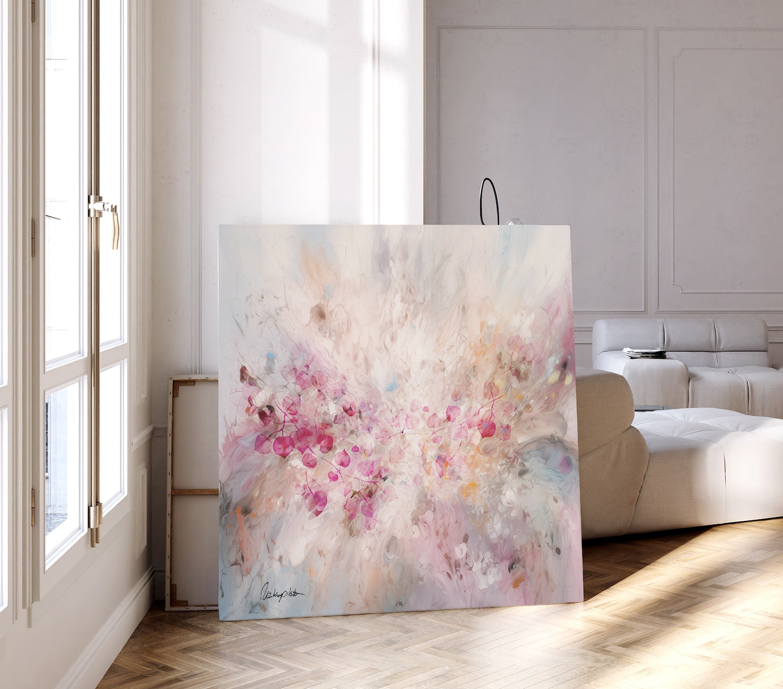 Abstract Painting Print, Pink Wall Art Large, Botanical Abstract Wall ...