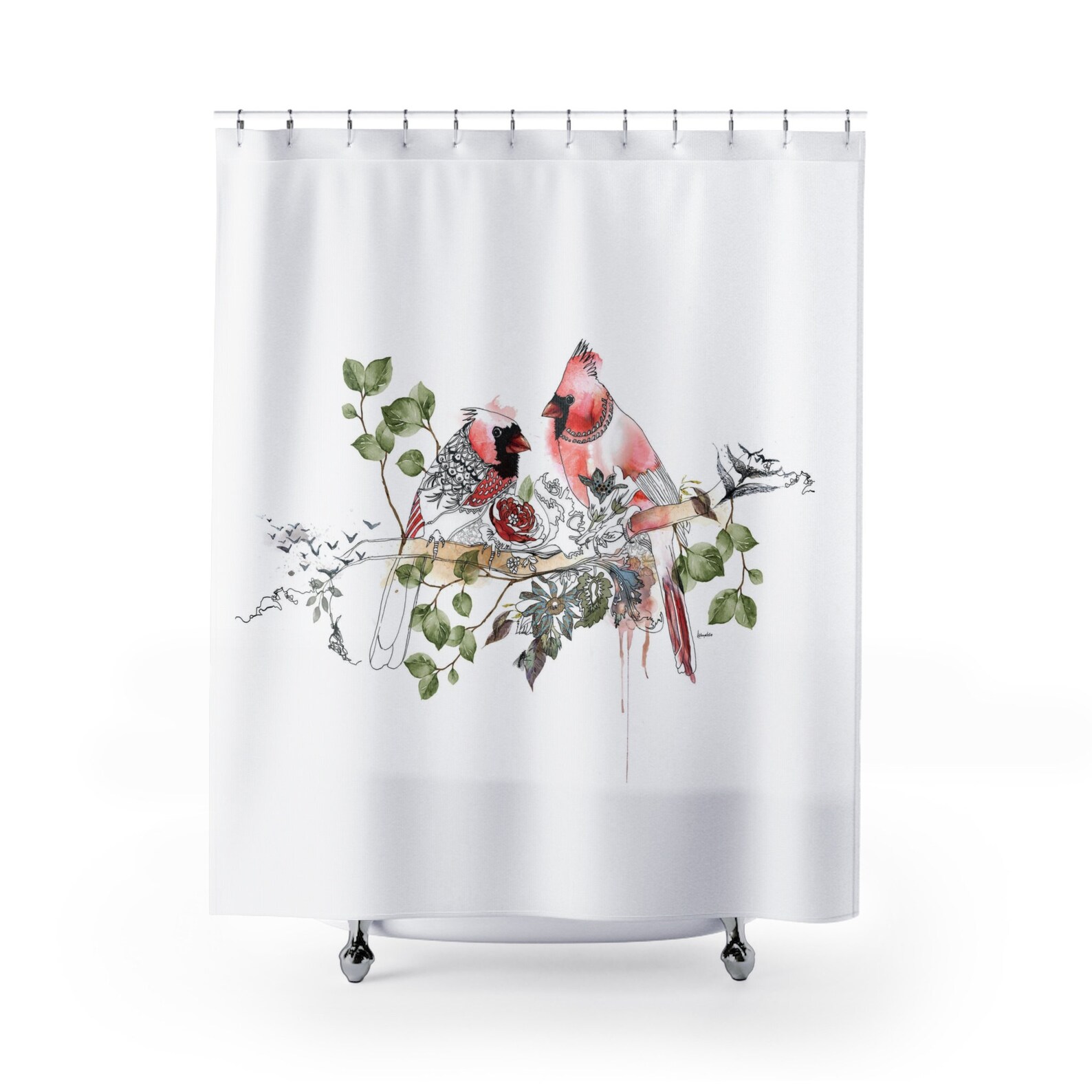 Cardinals Shower Curtain, Bath Curtain, Shower Decor, Shower Curtains ...