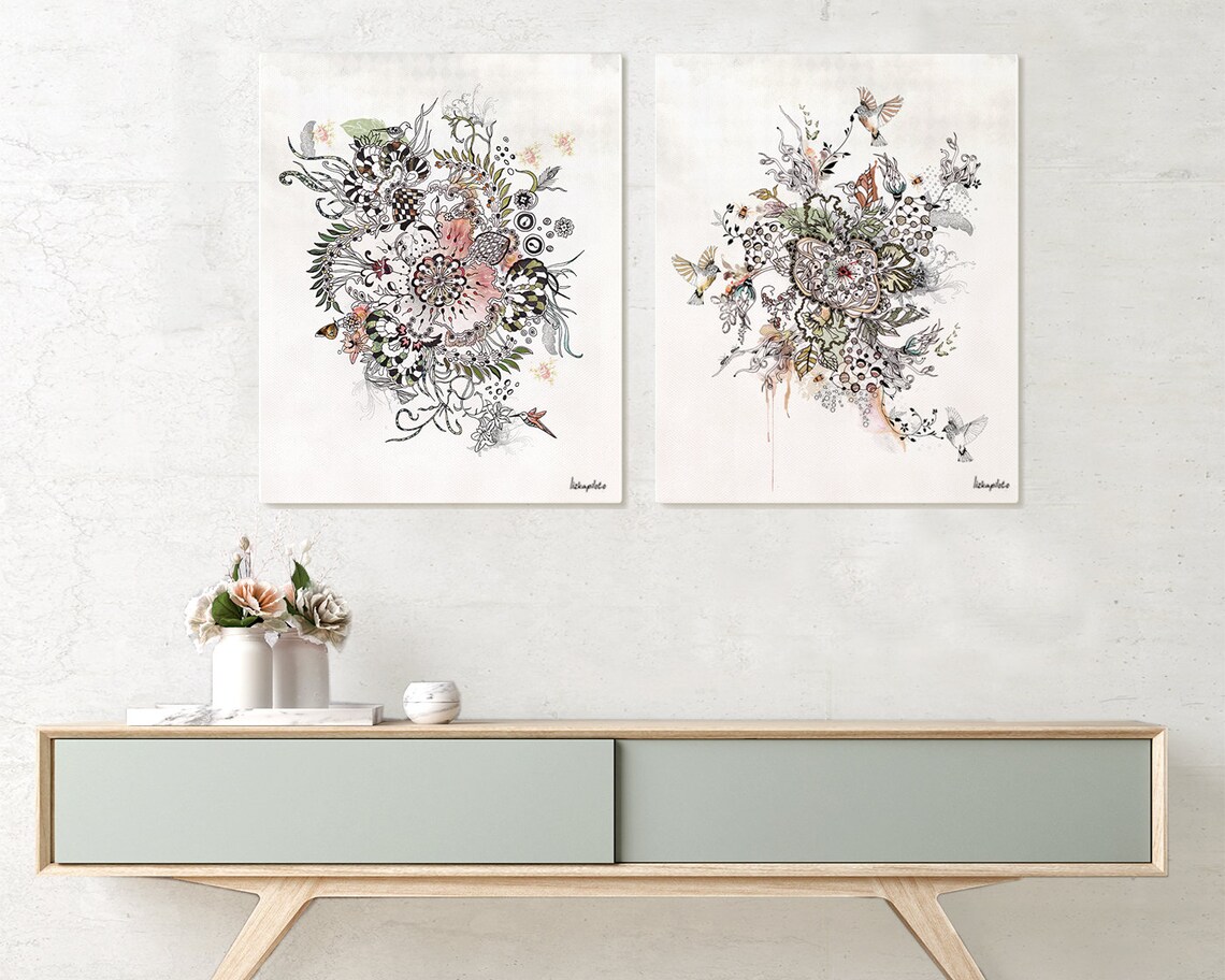 Set of 2 Prints Modern Wall Art Living Room Wall Art Print - Etsy