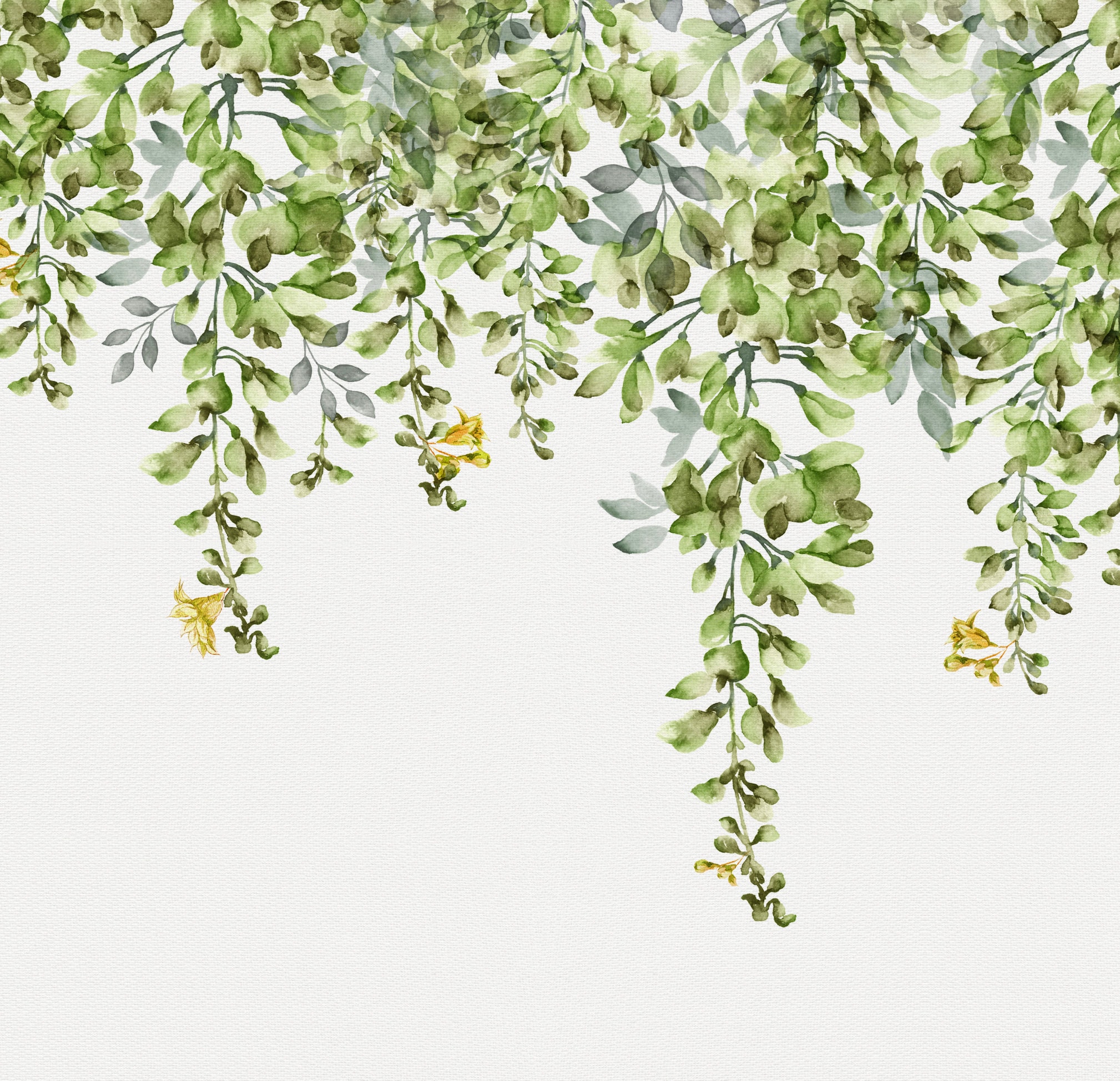 Large Botanical Wall Art Green Watercolor Painting Framed | Etsy