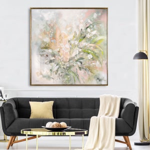 Abstract Painting Print, Soft Pastel Colors Wall Art, Extra Large ...