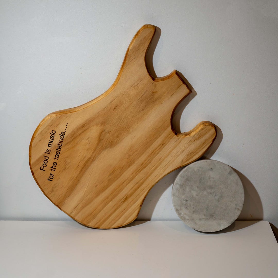 Guitar Shaped Serving Board Food is Music for the Tastebuds Gift for ...