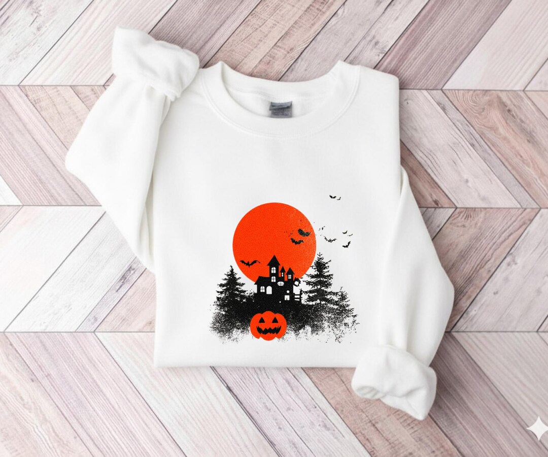 Haunted House Halloween Sweatshirt | Spooky Gothic Crewneck - Etsy