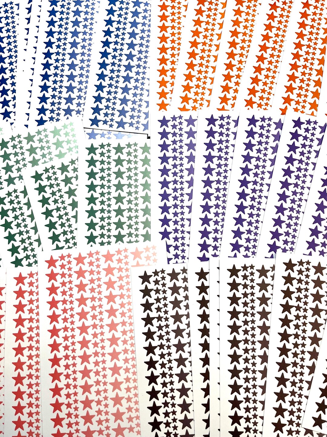 Gradient Star Sticker Sheet | 6-sheet Matte Vinyl Waterproof | Planner ...