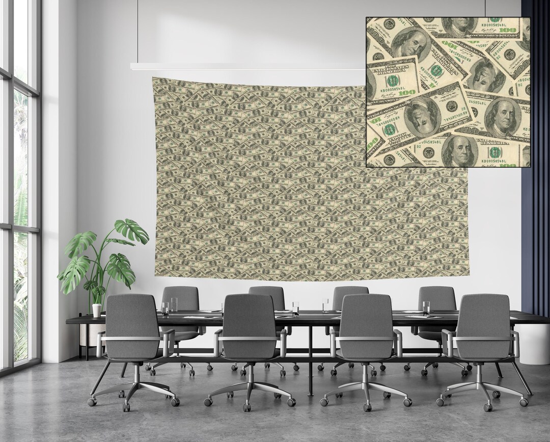 Dollar Money Pattern Indoor Wall Tapestry, Financial Pattern Tapestry ...