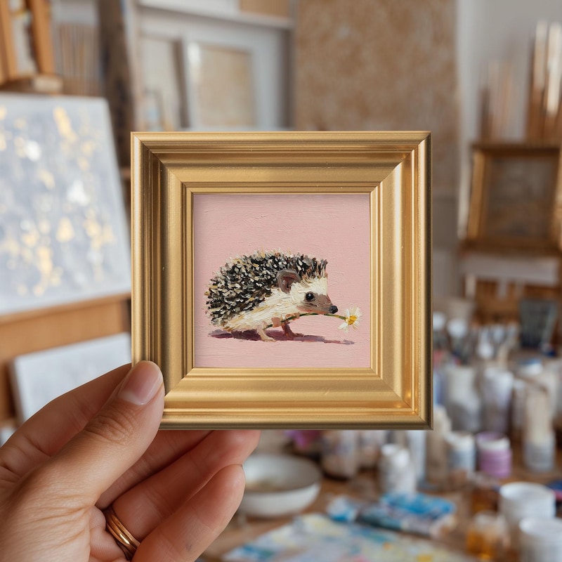 Hedgehog Art Painting - Etsy