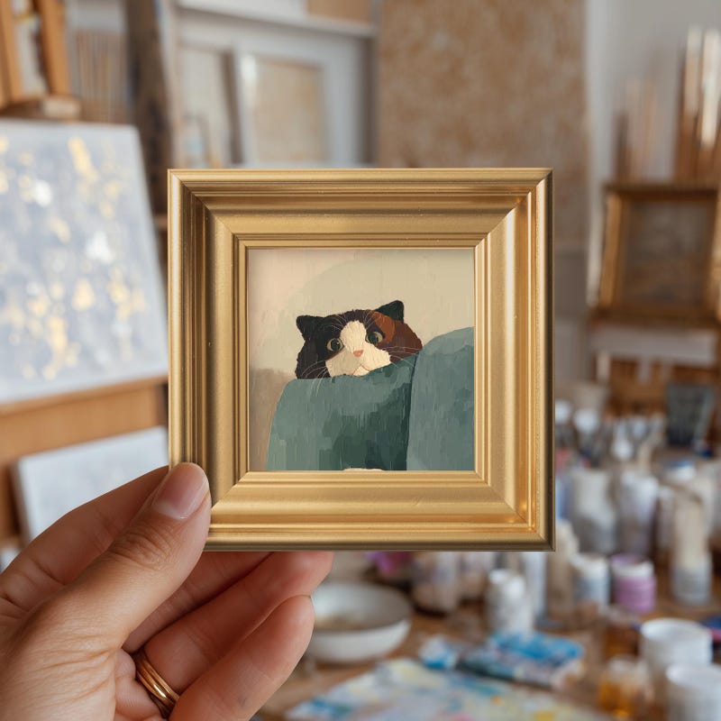 Calico Cat Art Framed - Etsy