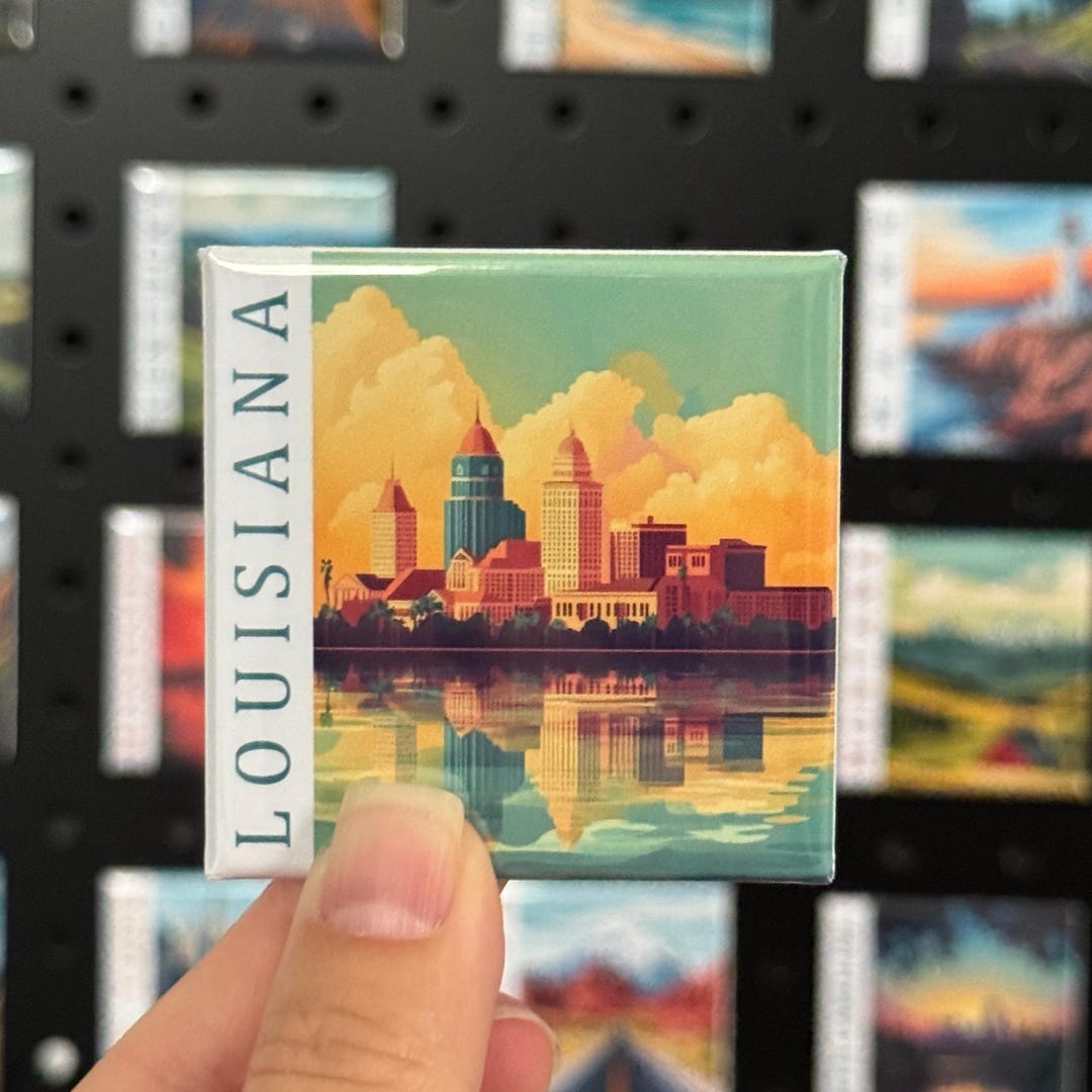 Louisiana State Magnet | Square Magnets | New Orleans Travel Souvenir ...