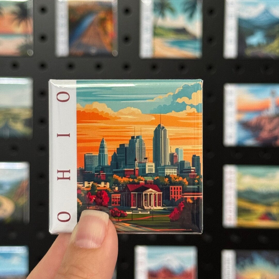 Ohio State Square Magnet – Urban Landscape Art | USA Travel Souvenir - Etsy