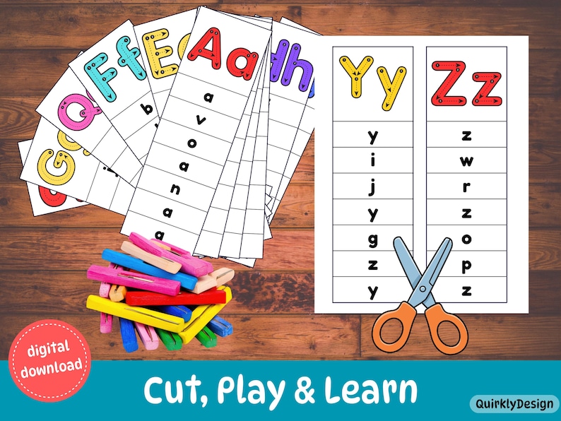 Alphabet Clip Cards, Preschool Letter Recognition Game (digital ...