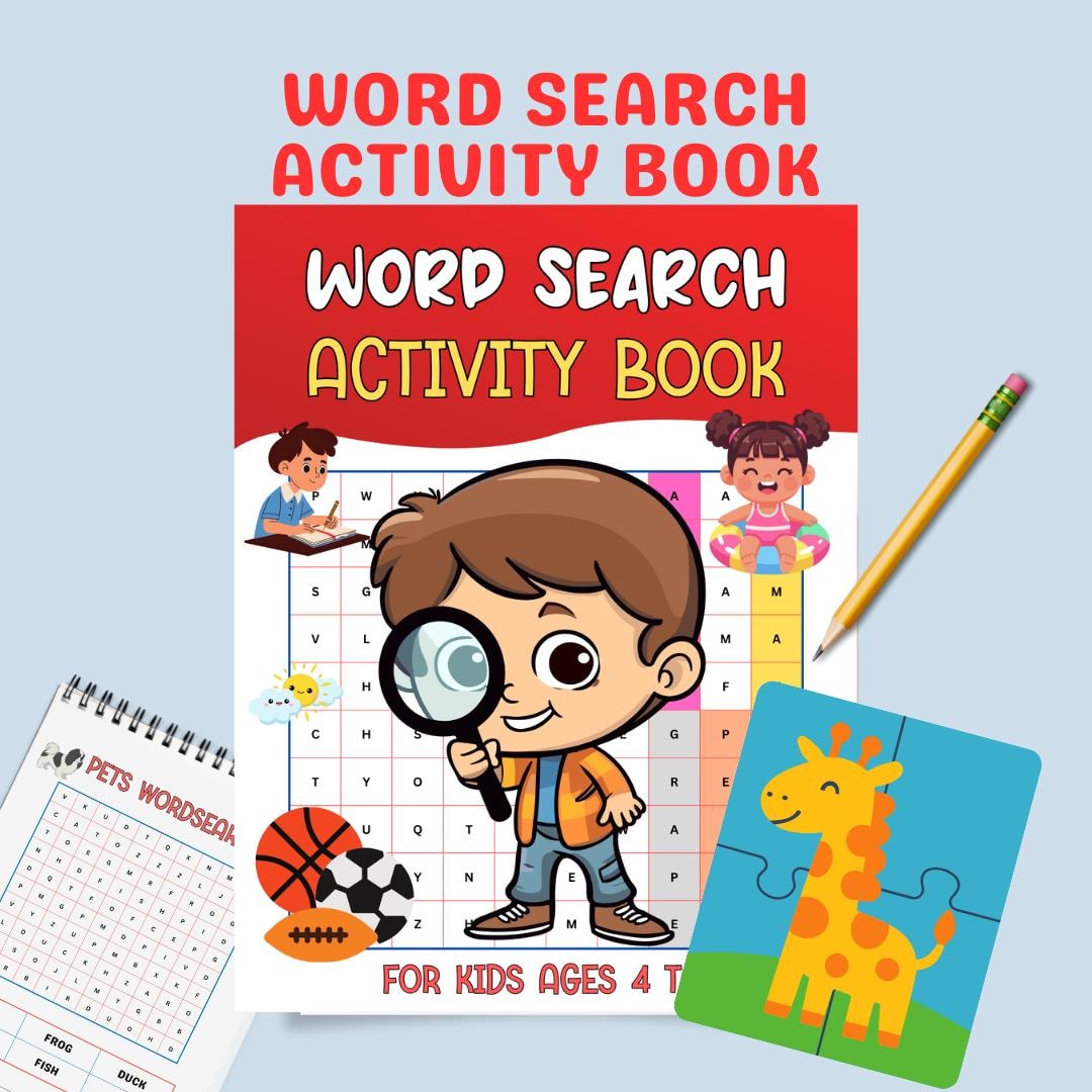 Word Search Puzzle Book | Kids Word Search Printable – 15 Fun Puzzles ...