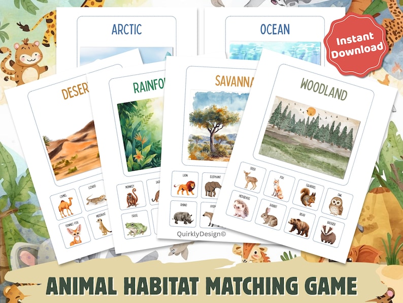 Animal Habitat Sorting Activity | Montessori Science Printable ...