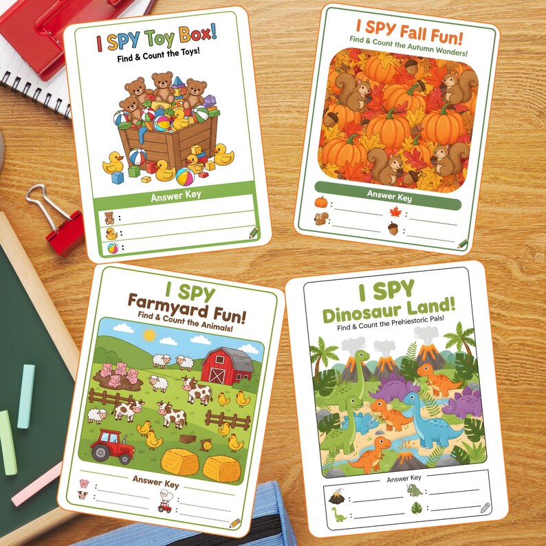 I Spy Counting Worksheets Bundle, Preschool Learning (digital Download ...