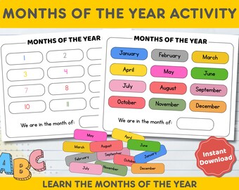 Months of the Year Busy Book Printable Activity - Calendar Worksheet ...