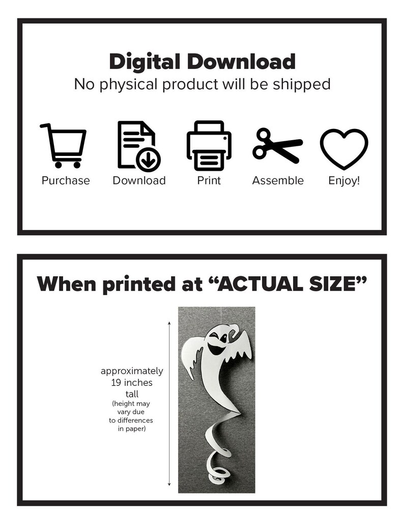 Hanging Spiral Ghosts Paper Halloween Decorations Craft Digital ...