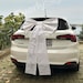 Personalized Car Bow – Wedding Decoration / Custom Linen Car Ribbon ...