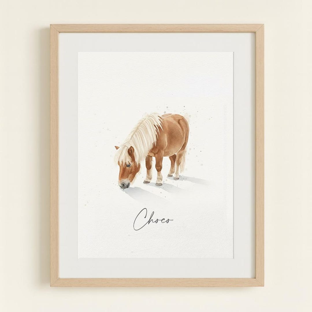 Custom Watercolor Pony Portrait – Personalized Horse Painting From ...
