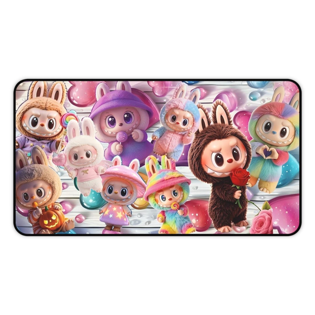 Cute Labubu Desk Mat - Tranquil Office Decor, Gaming Mouse Pad ...