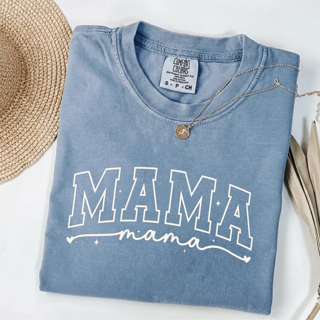Mama University Shirt Blue | Blue Mama T-shirt | College Style Mom Tee ...