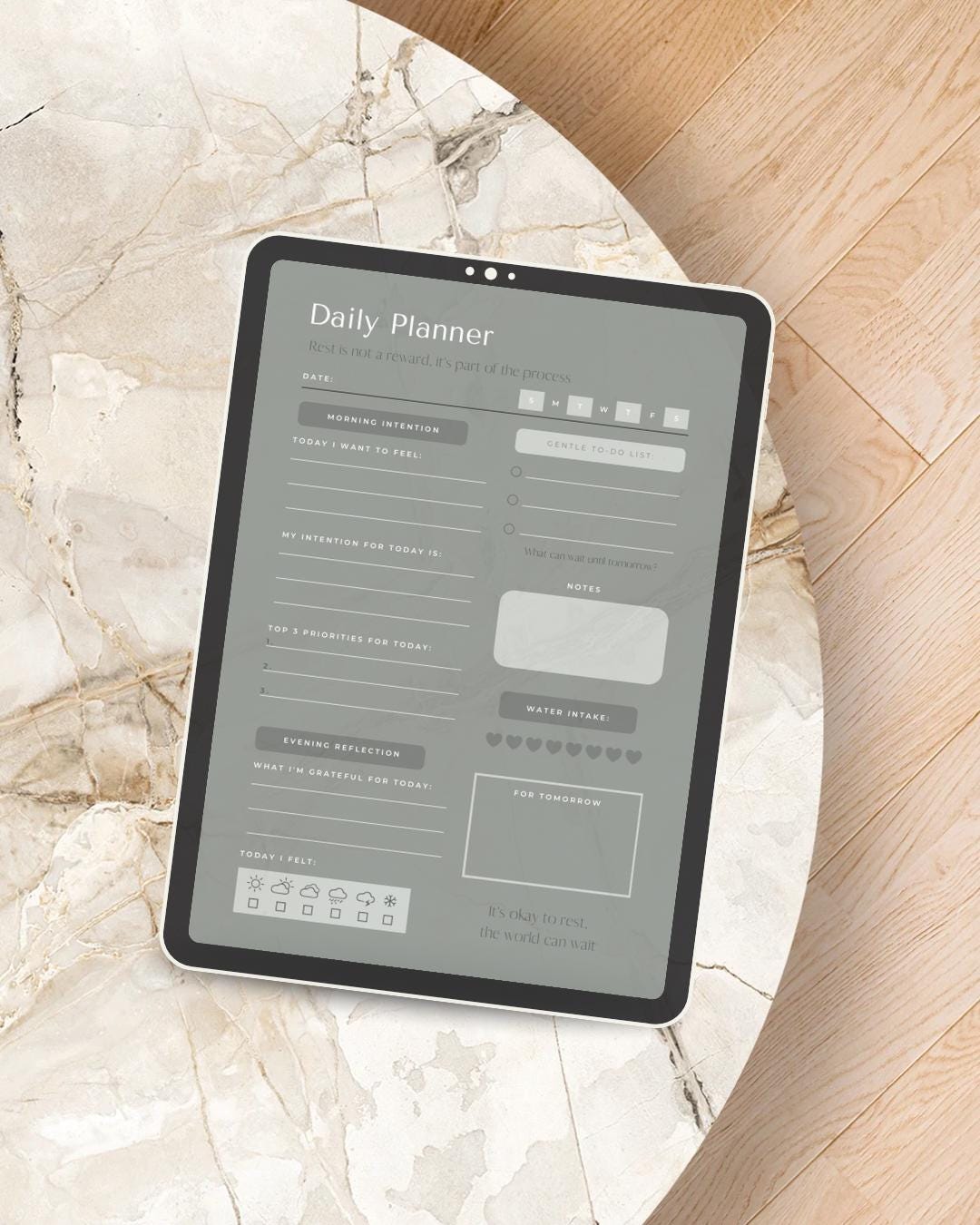 Daily Calm Planner Printable | Minimalist Self Care Journal | Mindful ...