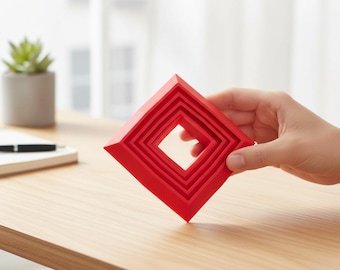 3D Printed Nesting Square Fidget Toy - Geometric Sensory Relief - Etsy