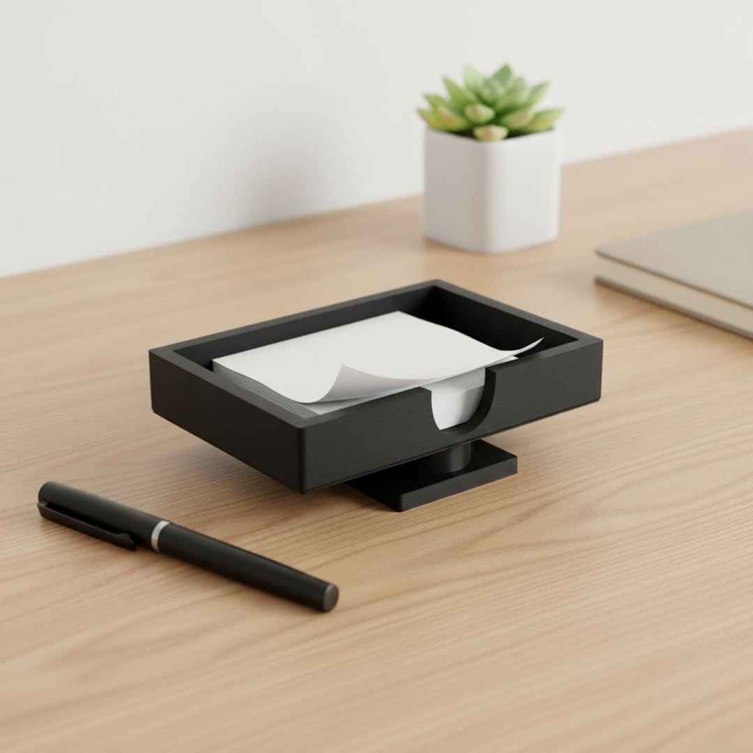 Modern Black Memo Pad Holder: 3D Printed Desk Organizer - Etsy