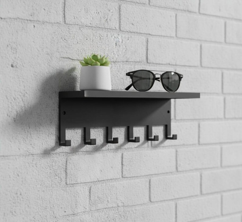Modern Wall Mount Key Holder Shelf - Etsy