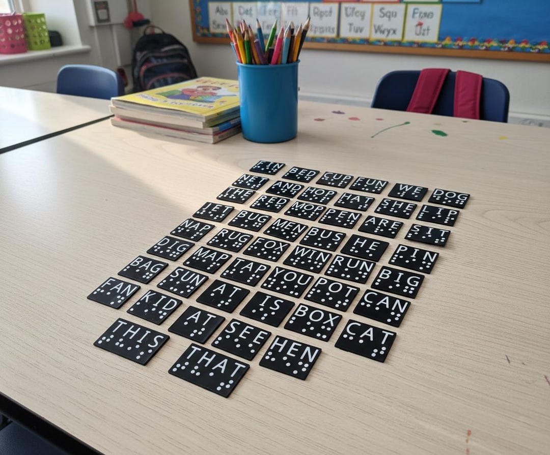 Braille Reading Cards | CVC & Sight Words for Visually Impaired - Etsy