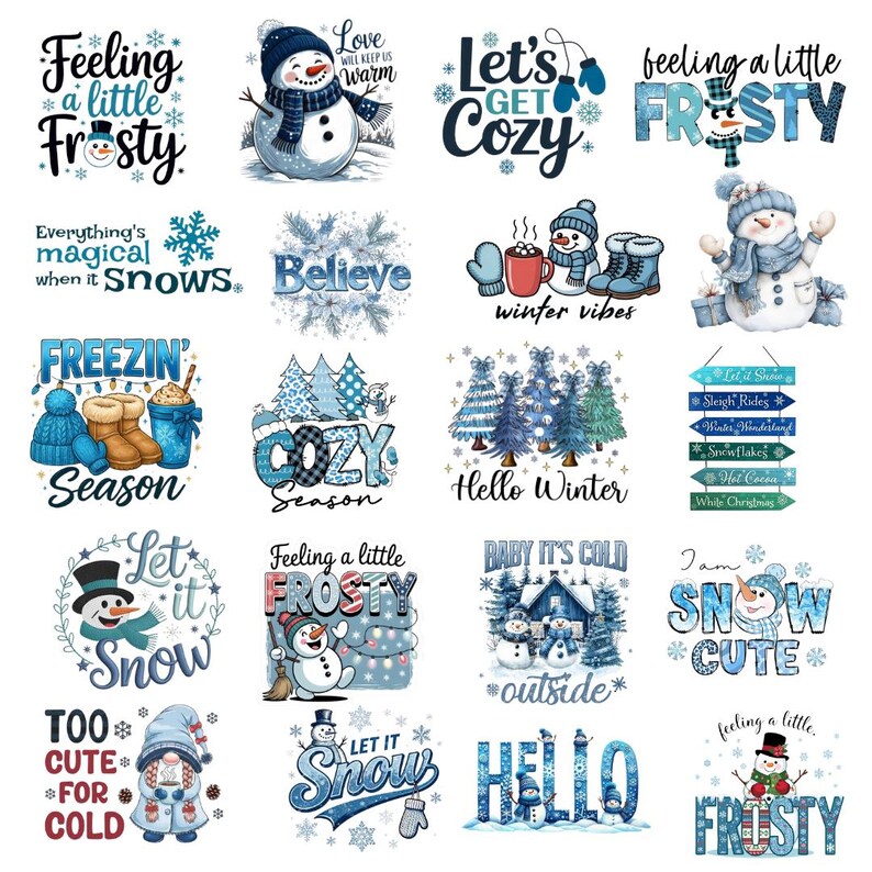 Winter Graphics PNG Bundle | Snowman, Adventure (digital Download) - Etsy
