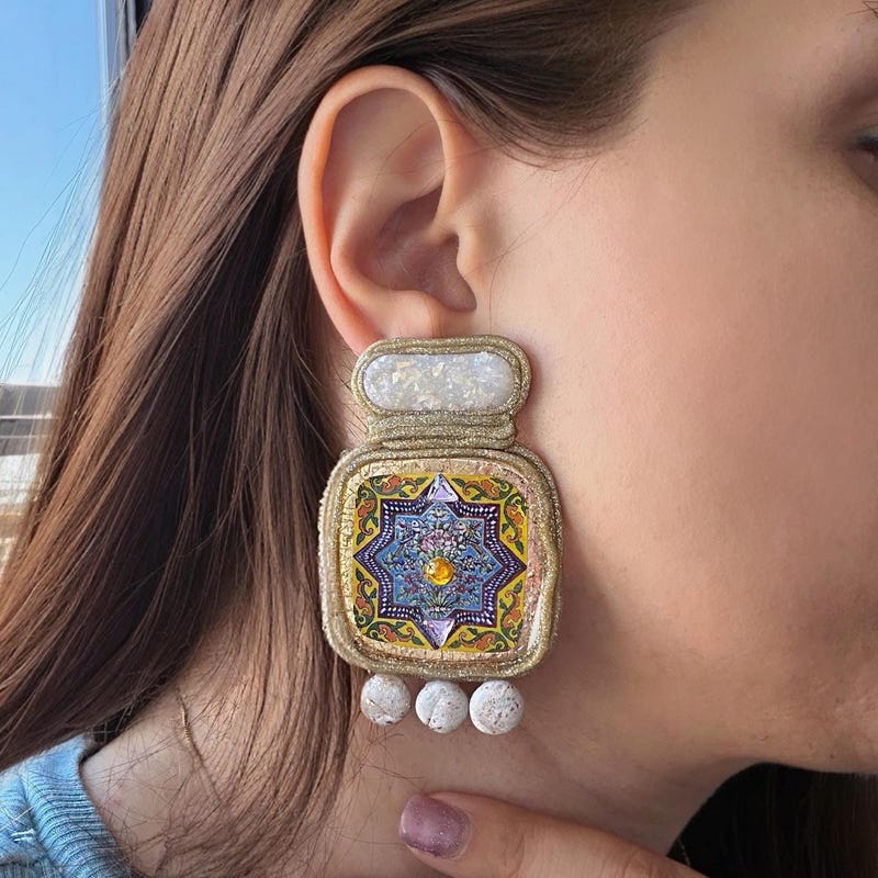 Persian Resin Earrings - Etsy UK