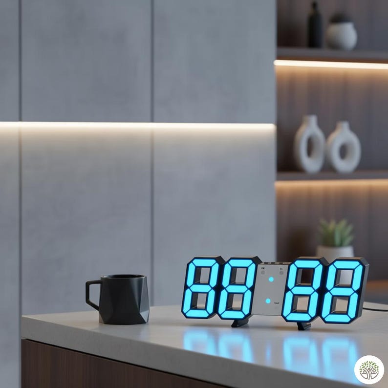 3D LED Digital Alarm Clock – Time, Date & Temp - Etsy UK