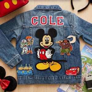 Personalized Kids Denim Jacket, Custom Disney Princess, Minnie Mouse ...