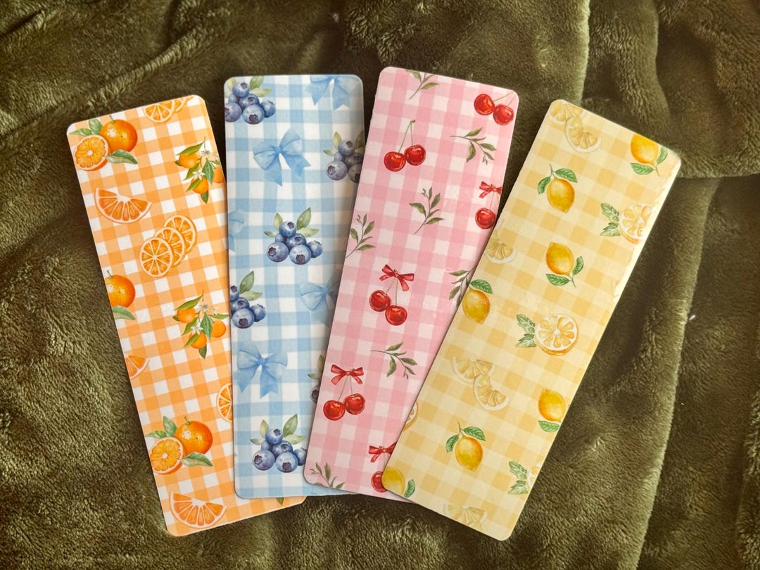 Cute Fruit Bookmark Collection | Oranges, Blueberries, Cherries, Lemons ...