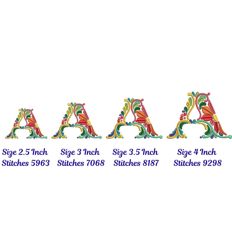 Mexican Floral Alphabet Embroidery Font A-Z | Otomi Folk Art | Dia De ...