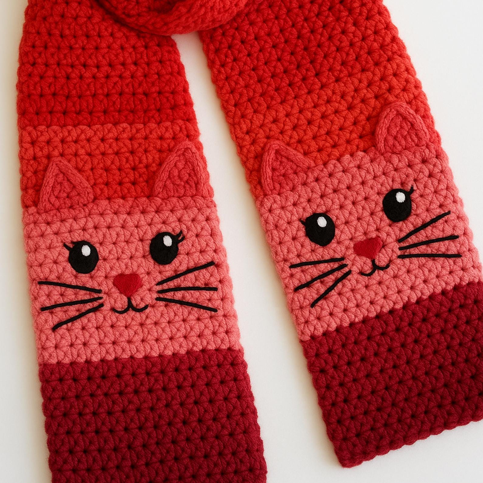 Crochet Cat Scarf Pattern | Beginner Friendly (PDF Download) - Etsy