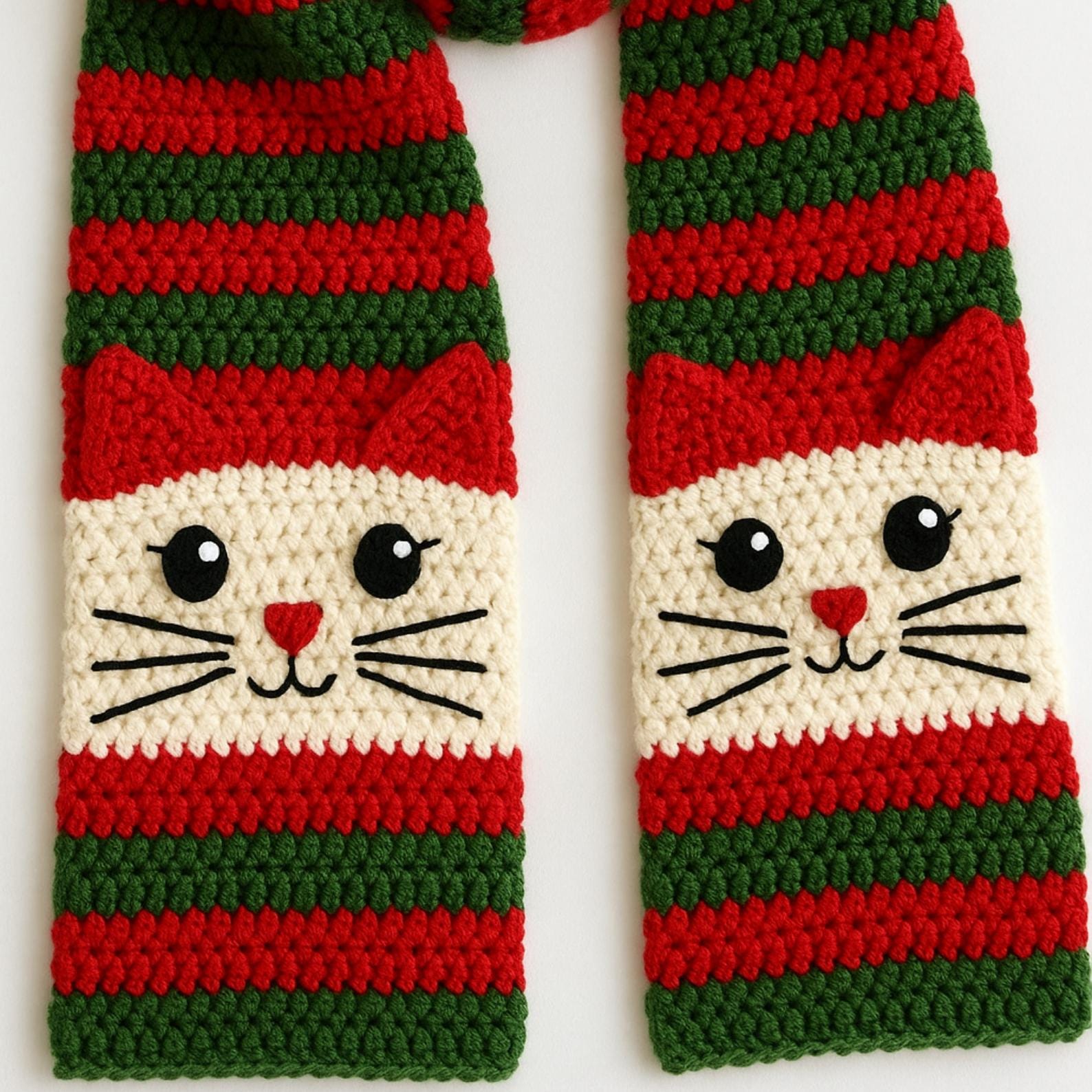 Crochet Cat Scarf Pattern | Beginner Friendly (PDF Download) - Etsy