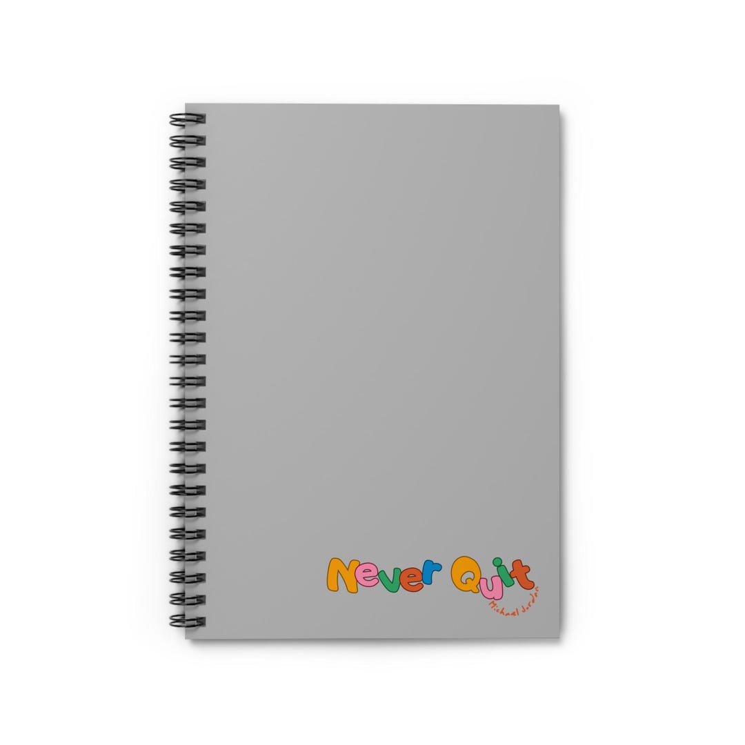 Never Quit Michael Jordan Inspired Lined Spiral Paper Notebook Journal ...