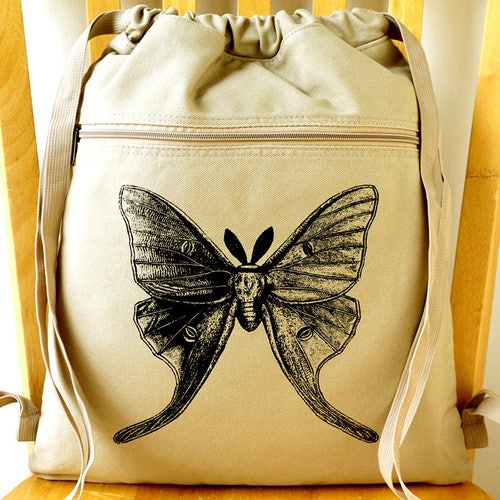 Luna Moth Backpack Canvas Laptop Bag | Etsy