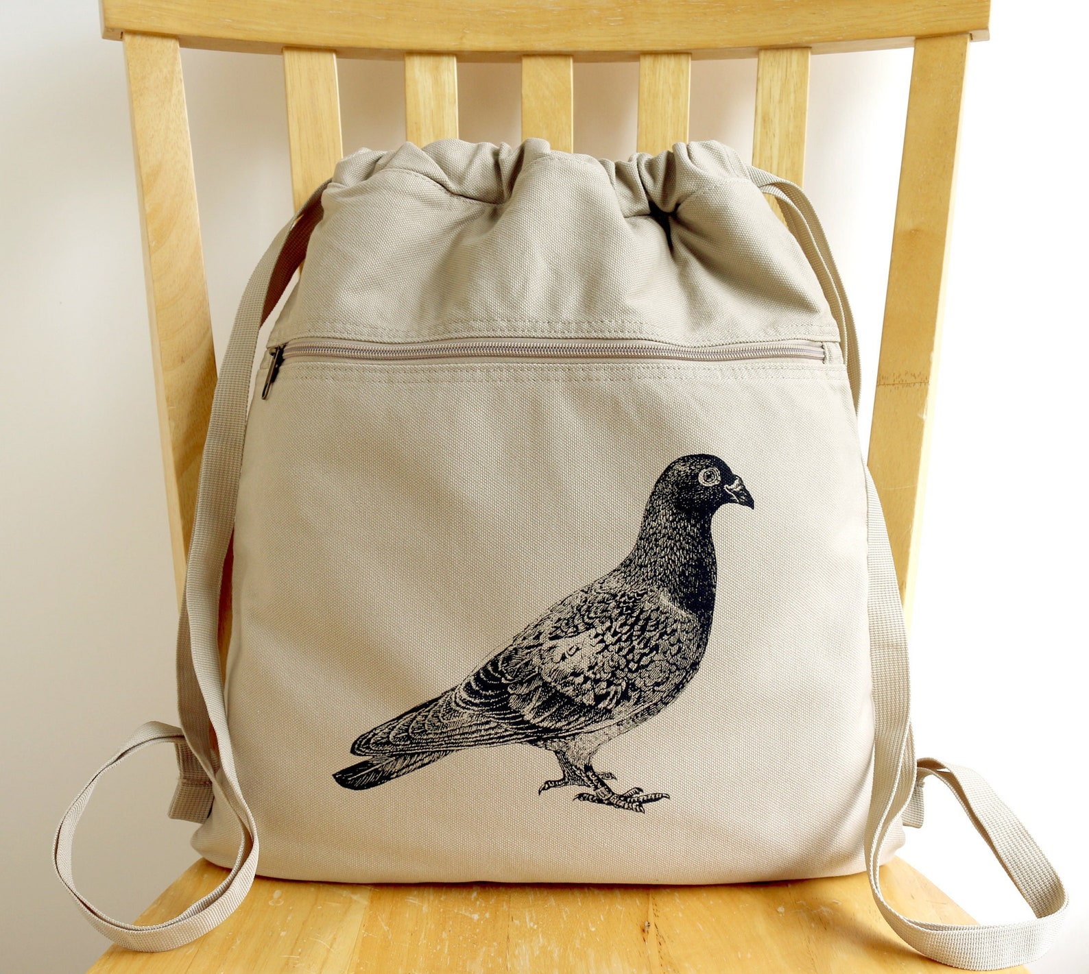 Pigeon Canvas Screen Printed Backpack Gym Bag Laptop Bag - Etsy