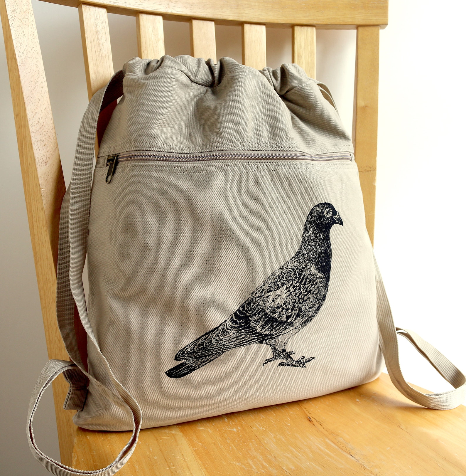 Pigeon Canvas Screen Printed Backpack Gym Bag Laptop Bag - Etsy