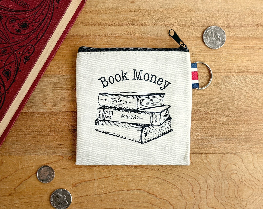 Book Money Coin Purse Small Zipper Pouch Gift Card Holder - Etsy